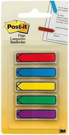 Post-It Flags, .5" X 1.7", 100 Flags with Dispenser, Red, Blue, Green ...