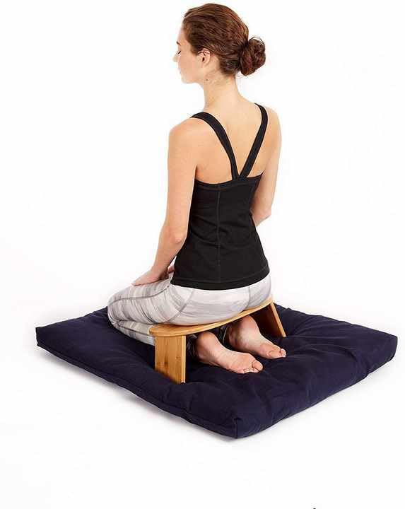 NOLAKH Foldable Yoga Meditation Bench Kneeling Chair, Wooden Yoga Stool ...