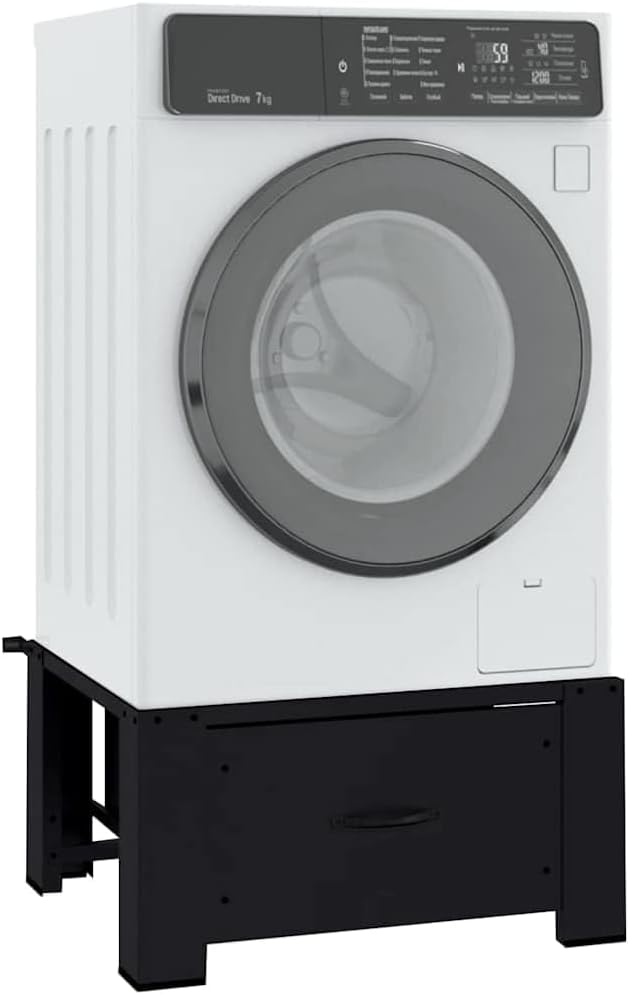 vidaXL Washing Machine Pedestal Black 64 x 55 x 32.5 cm Steel ...