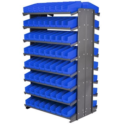 Akro-Mils APRD120B 12" 2-Sided Pick Rack, 144 Shelf Bins, Gray/Blue ...