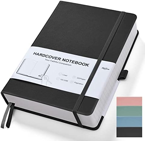 Amazon.com : Hardcover A5 Leather Journal Notebook for Women Men, Front ...