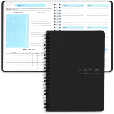 Undated Weekly Planner- Weekly Goals Notebook, A5 To Do List Planner ...