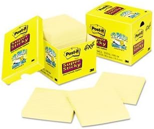 Amazon.com : Post-it® Super Sticky Canary Yellow Notes PAD,4X4, Cabinet ...