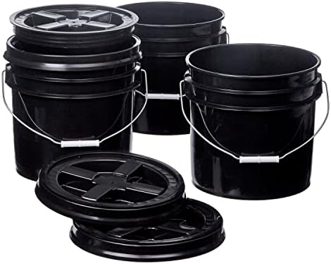 Amazon.com: ePackageSupply, 3.5 Gallon Black Bucket with Black Gamma ...