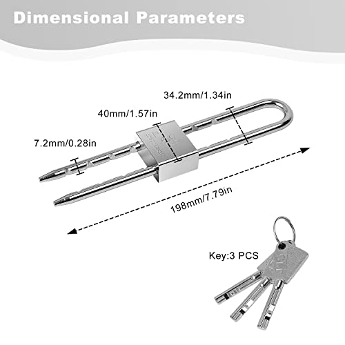 Pad Lock with Key, LERANXIN 19 cm Long Shackle Padlock, Security ...