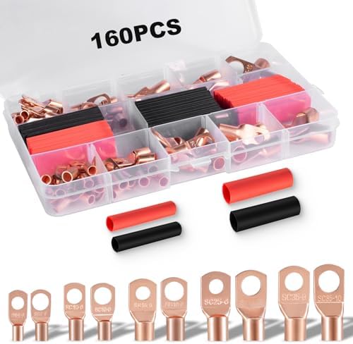 Amazon.com: 150pcs Battery Cable Ends, Copper Wire Lugs Assortment Kit ...