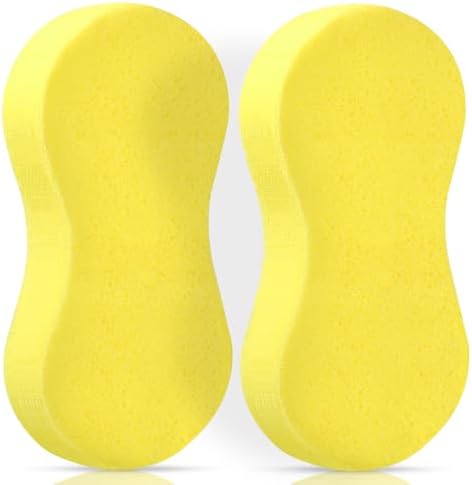 ROJINKADE 2PCS Jumbo Sponges Car Sponges for Washing, Yellow Large ...