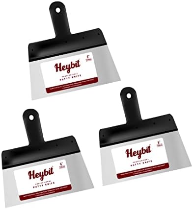 Heybit 6 inch Pack of 3 Putty Steel Blades Putty Filler Plaster Drywall ...