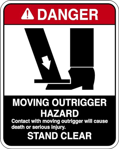 Amazon.com: 4 Pack Moving Outrigger Warning Hazard Danger Safety OSHA ...