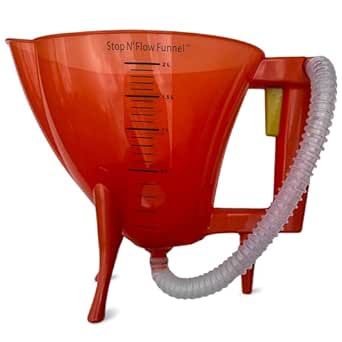 Stop N' Flow Funnel with Flexible Hose, Spill Free Liquid Control ...