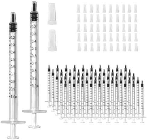 Amazon.com: 20 Pack 1ml Syringe with Cap for Liquid, 1cc Plastic Small ...