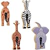 Amazon.com: Qunclay 4 Pcs Safari Animal Wall Hooks Decorative Coat Wall ...