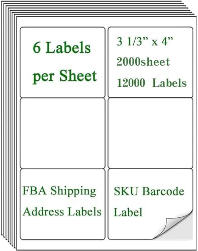 Amazon.com : 6 Up Shipping Address Labels, 3.33" X 4" (8164/5164 ...