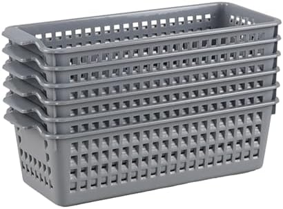 Amazon.com: Ggbin Slim Plastic Storage Basket, 6 Packs Small Desktop ...