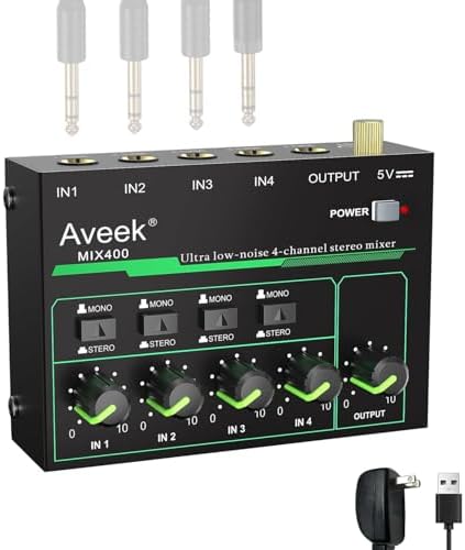 Amazon.com: Moukey Mini Audio Mixer Line Mixer, DC 5V, 4-Stereo Ultra ...
