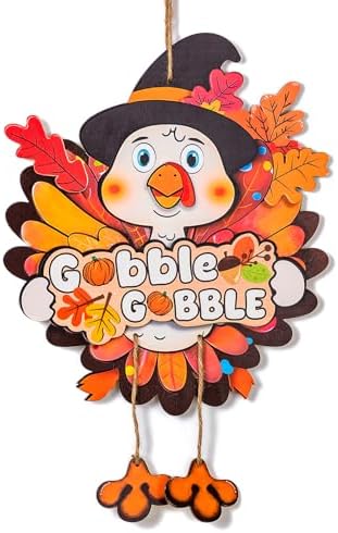 Amazon.com: Walasis Thanksgiving Decorations Turkey for Door: 17inch ...