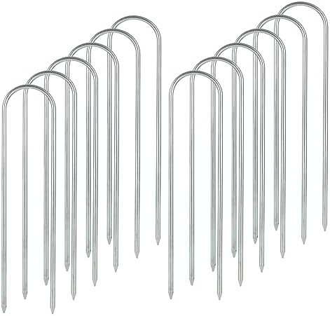 WOPPLXY 12PCS Trampoline Pegs 12inch - Heavy Duty 300mm U Shaped Tent ...