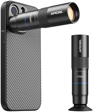 APEXEL Compact 10x Telephoto Lens & 200mm Macro Lens for Phones with ...