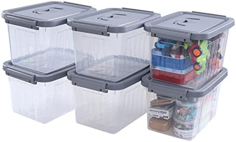 ABBAware 6 Pack Storage Boxes with Lids, Small Storage Box, Plastic ...