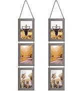 EYMPEU Grey 6x4 Photo Frame with Twine, Four Horizontal 6x4 Frames ...