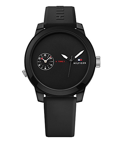 Tommy Hilfiger Men's Black Dial Black Silicone Watch - 1791326: Buy ...