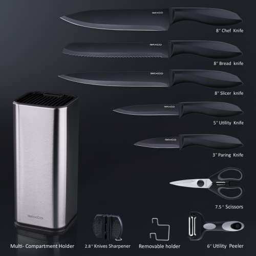 RAXCO 10-in-1 Knife Set,Small Knife Block Set with 5-Pieces Knife Set ...