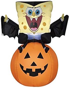 Amazon.com: Gemmy Vampire Spongebob On Pumpkin Halloween Inflatable. 4 ...