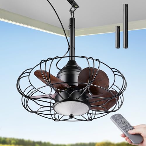 Amazon.com: SURAIELEC 20" Gazebo Fan, Outdoor Plug in Ceiling Fan with ...