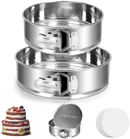 Amazon.com: Stainless Steel Springform Pan Set,7" 9" 10" Nonstick ...