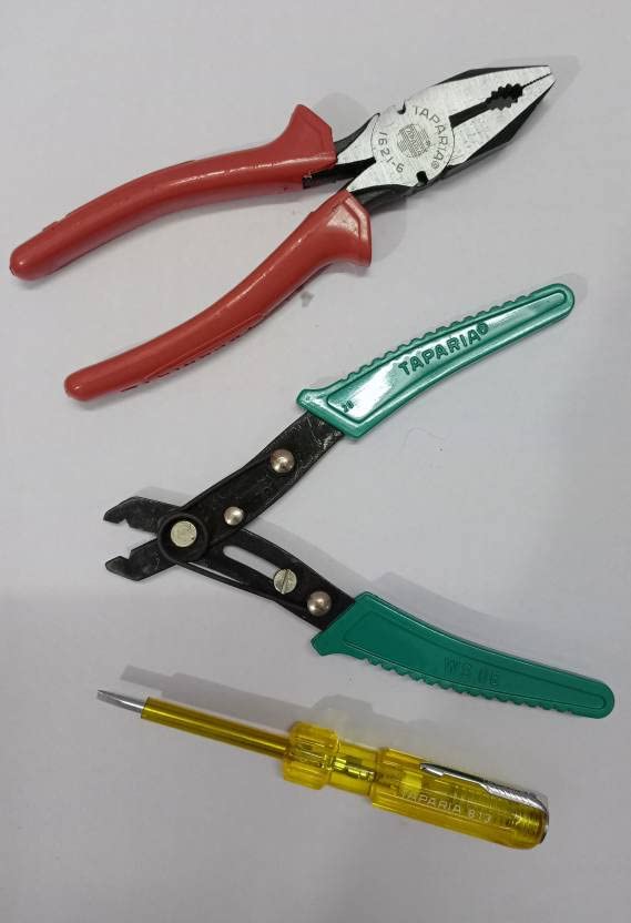 TAPARIA WS-06 Wire Stripper, 813 Line Tester, 1621-6 Lineman Plier ...