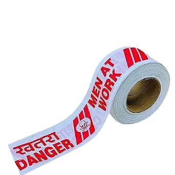 MAHIRA Caution Tape Roll 200 Meter 3” Inch Polyethylene Material White ...