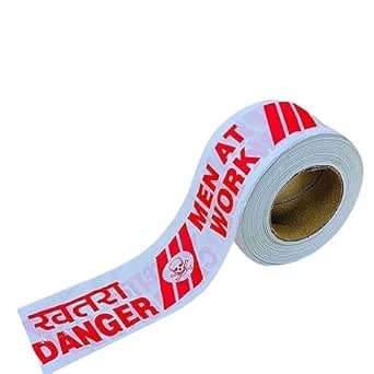 MAHIRA Caution Tape Roll 200 Meter 3” Inch Polyethylene Material White ...