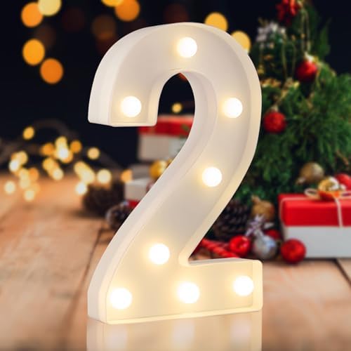 SKYPHAROS LED Marquee Numbers, 0-9 Light Up Letters, Battery Powered ...