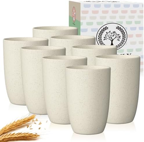 Amazon.com | Skylety 20 Pcs Wheat Straw Cups 20 oz Unbreakable Drinking ...
