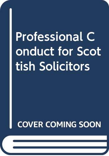 Ryder: Professional Conduct for Scottish Solicitors: Ryder MA, Jane ...