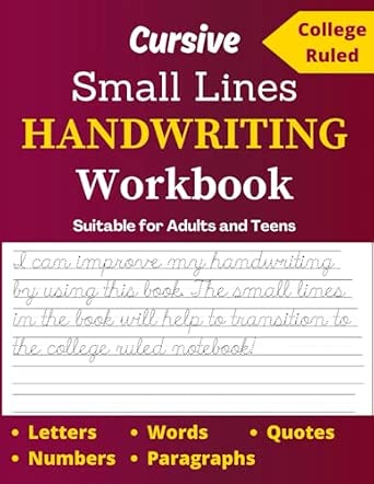 Cursive Small Print Handwriting Workbook: Learn to Trace and Write ...