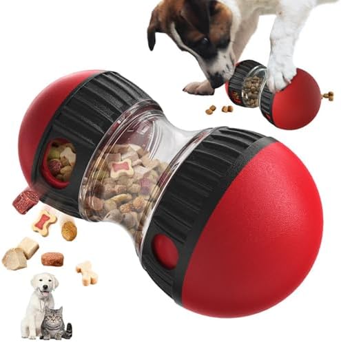 Interactive Dog Feeder Toy Adjustable Food Dispensing Rolling Dog Treat ...