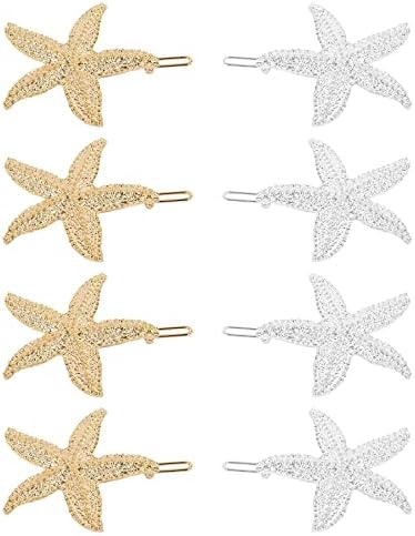 Amazon.com : Framendino, 8 Pack Starfish Hair Clip Mermaid Hairpin ...