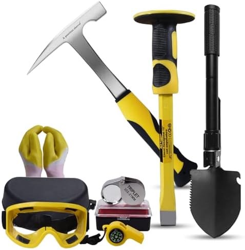 A peerless shovel 10 PCS Geology Rock Pick Hammer Kit, 21oz Hammer & 3 ...