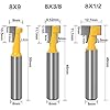 WSOOX 8mm Tige T-Slot Routeur Bits Set, 3pcs T-Slot Fraise à bois ...