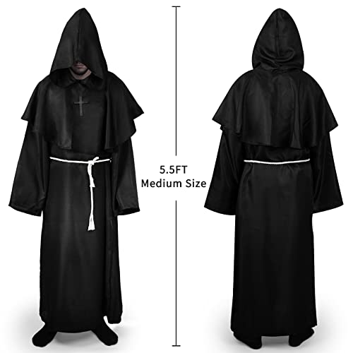 Medieval Robes Hooded Monk Robes Costume, Priester Monk Robes Costume ...