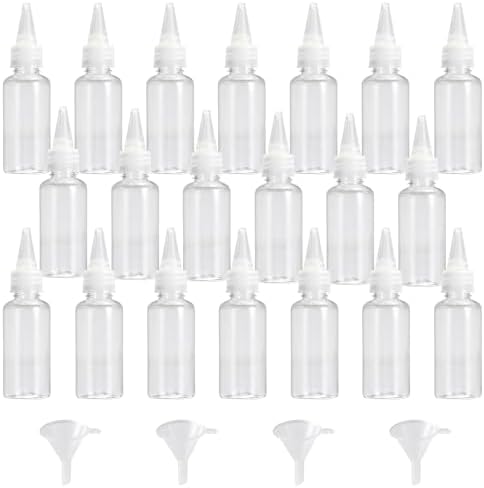 Skibetfo 20pcs 60ml Squeezy Bottles with Nozzles and 4 Funnel Small ...