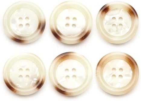 Amazon.com: CRAFTMEMORE Tortoiseshell Resin Buttons 4 Holes Button for ...