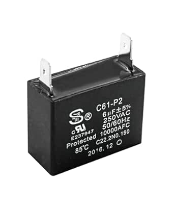 E237947 C61-P2 Capacitor 6uF 250VAC 50/60Hz 10000AFC C22.2NO.190 85 ...
