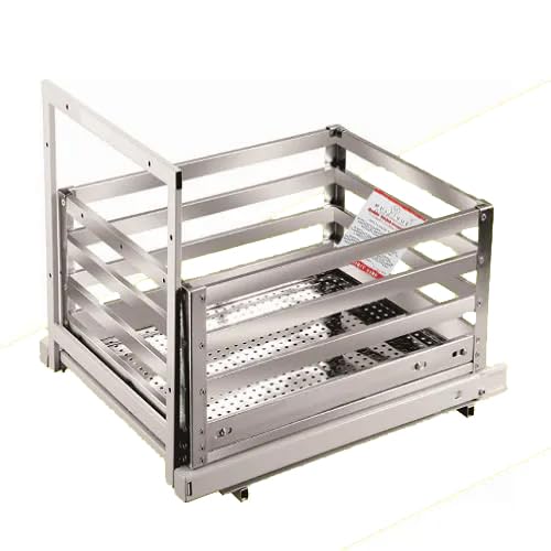 Multivve Stainless Steel Pipe Grain Trolley with Base for Home Kitchen ...