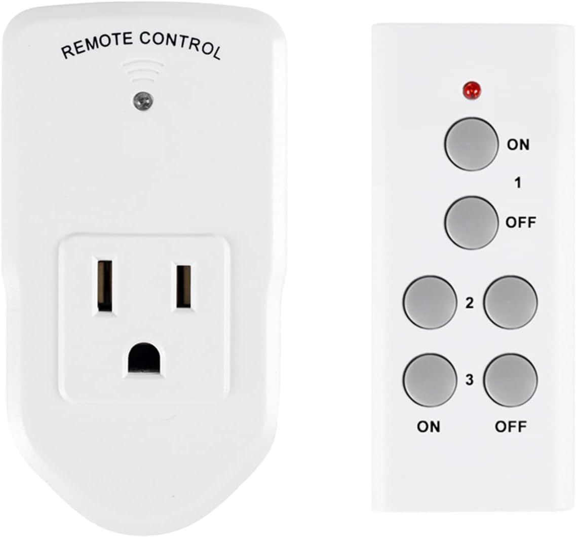 BN-LINK Wireless Remote Control Electrical Outlet Switch for Lights ...