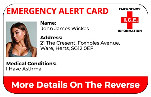 ICE in Case of Emergency - Medical Alert ID Card All Conditions Custom ...