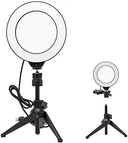 16cm Dimmable LED Ring Light Phone Holder and Tripod Adjustable Desktop ...