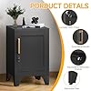 Amazon.com: 23.6" H Black Metal Locker Nightstand with 1 Lockable Door ...