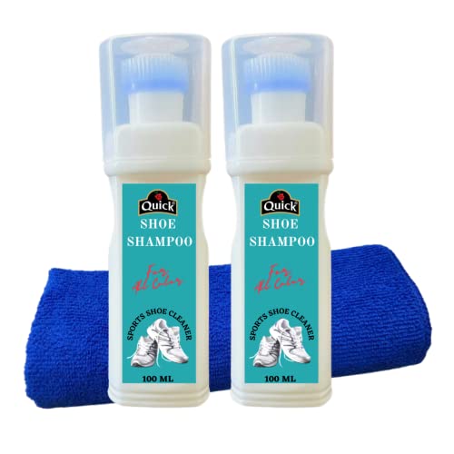 Quick Shoe Shampoo with Micro Fibre -Pack - 2 x 100 ML | Sports Shoe ...